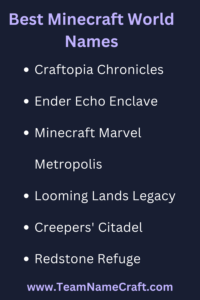 Minecraft World Names: Best Ideas for Your Next Adventure - Elite Biography